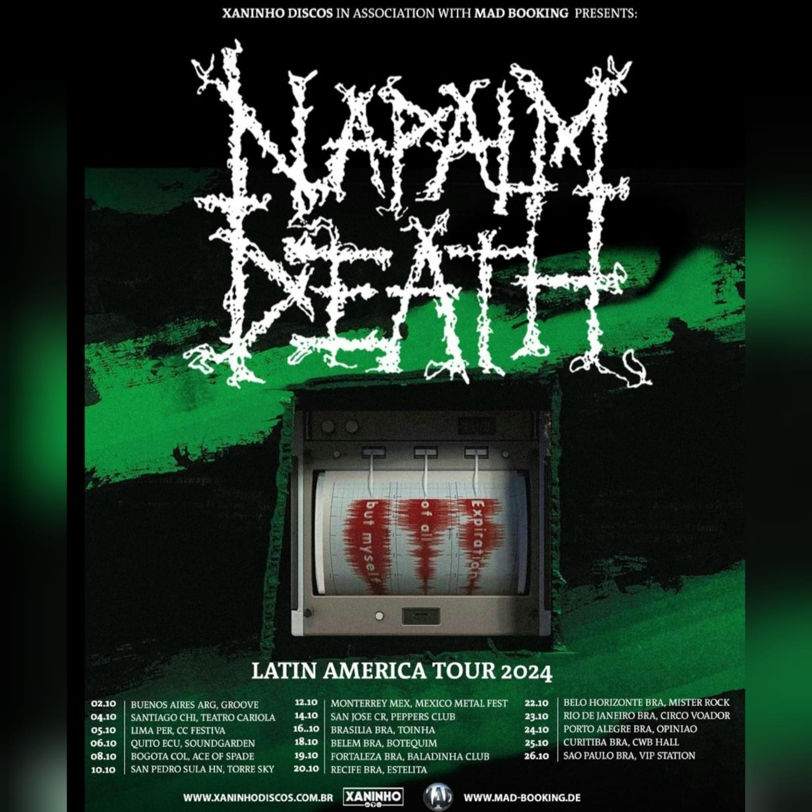 NAPALM DEATH: Tour Brasil 2024 - Rock Press